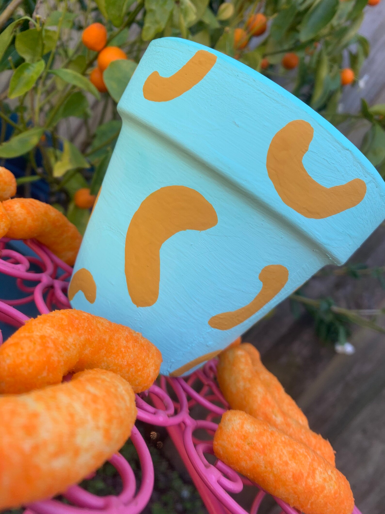 Cheese lovers unique textured hand painted matte Cheetos puffs - Etsy.de