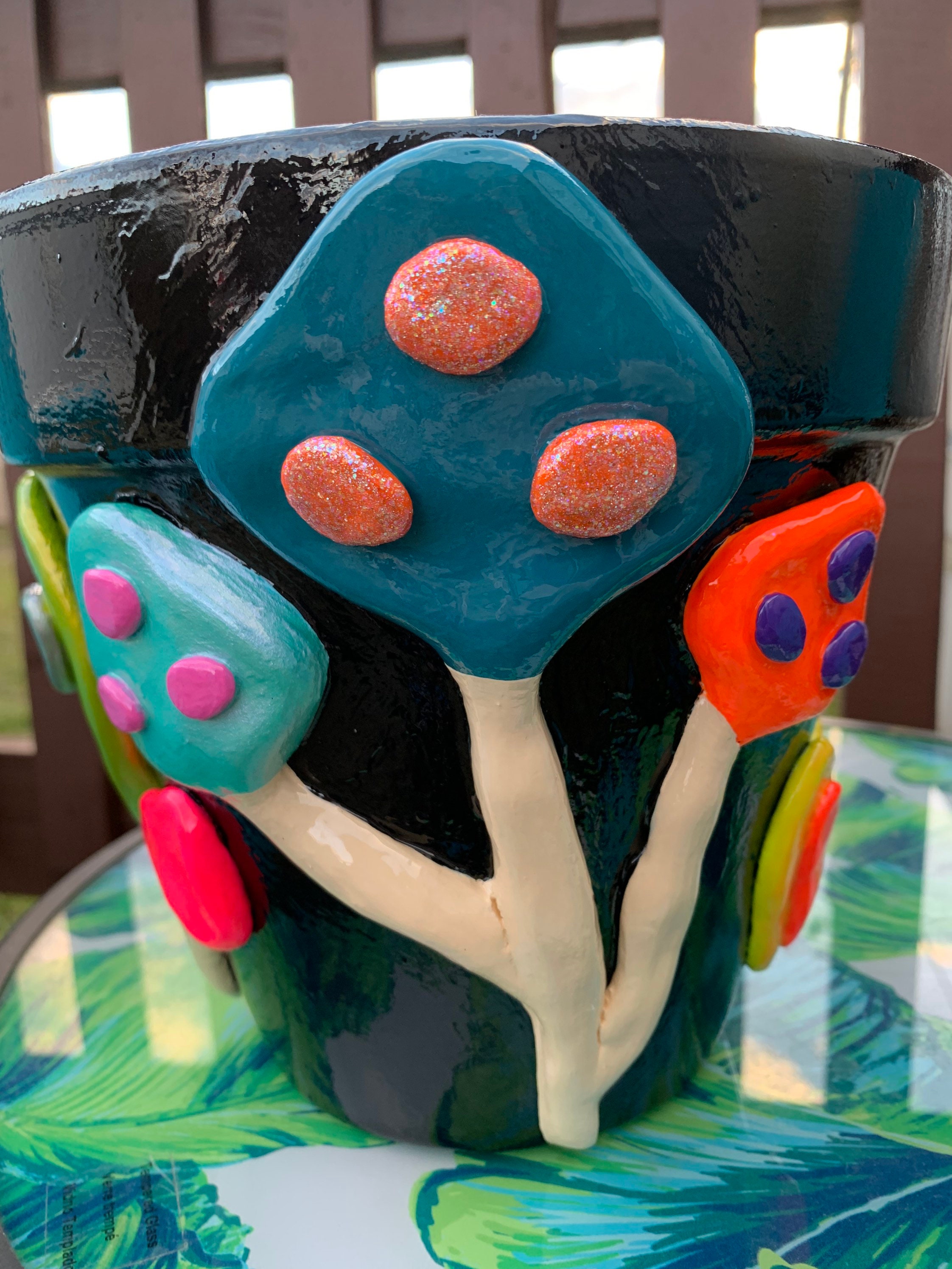 Custom 3D Made to Order 10 Inch Trippy Black Light Mushroom Alien Clay ...