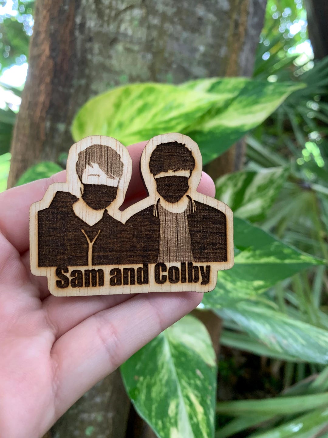 Sam and Colby Youtube Ghost Haunted Decor Wood Fridge Laser Engraved ...