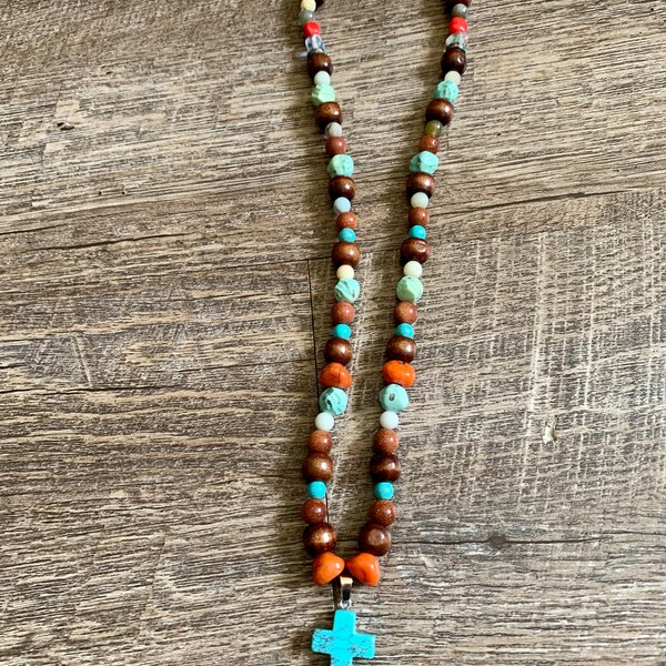 Turquoise Cross Bead - Etsy