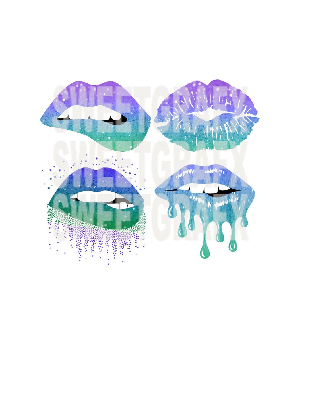 Mermaid Dripping Lips Svg Png Eps Dxf - Etsy