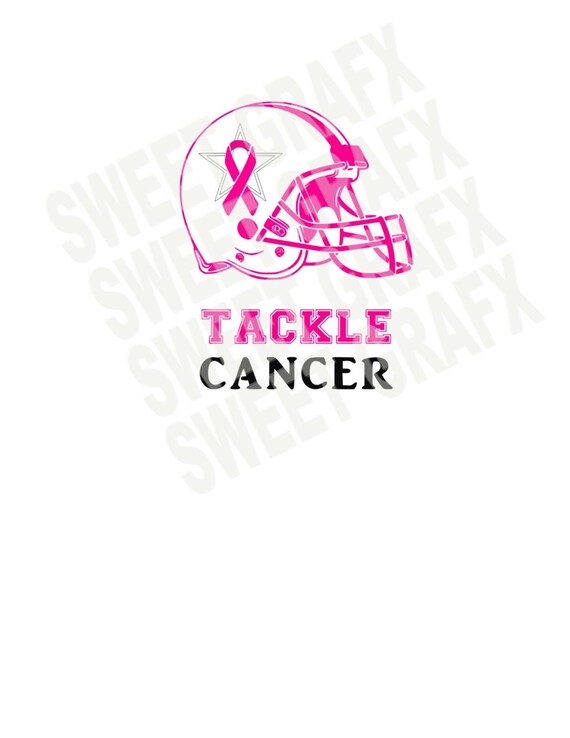 Tackle Cancer Breast Cancer Football Helmet png svg eps dxf | Etsy