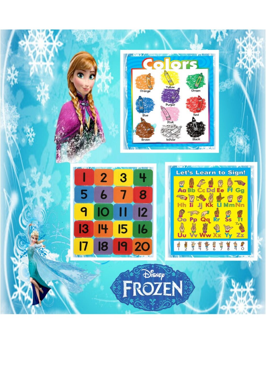 Frozen Learning Pillow Template - Etsy