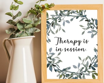 Therapy in Session Sign - Etsy