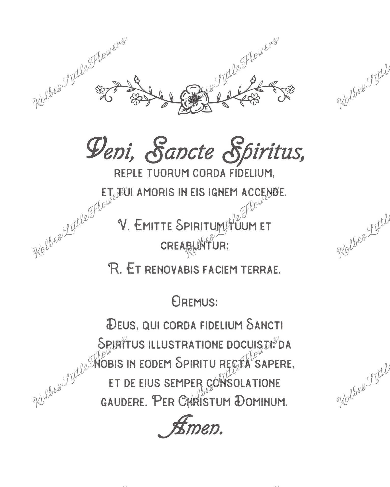 Veni Sancte Spiritus Prayer Come Holy Ghost Prayer Card Come - Etsy