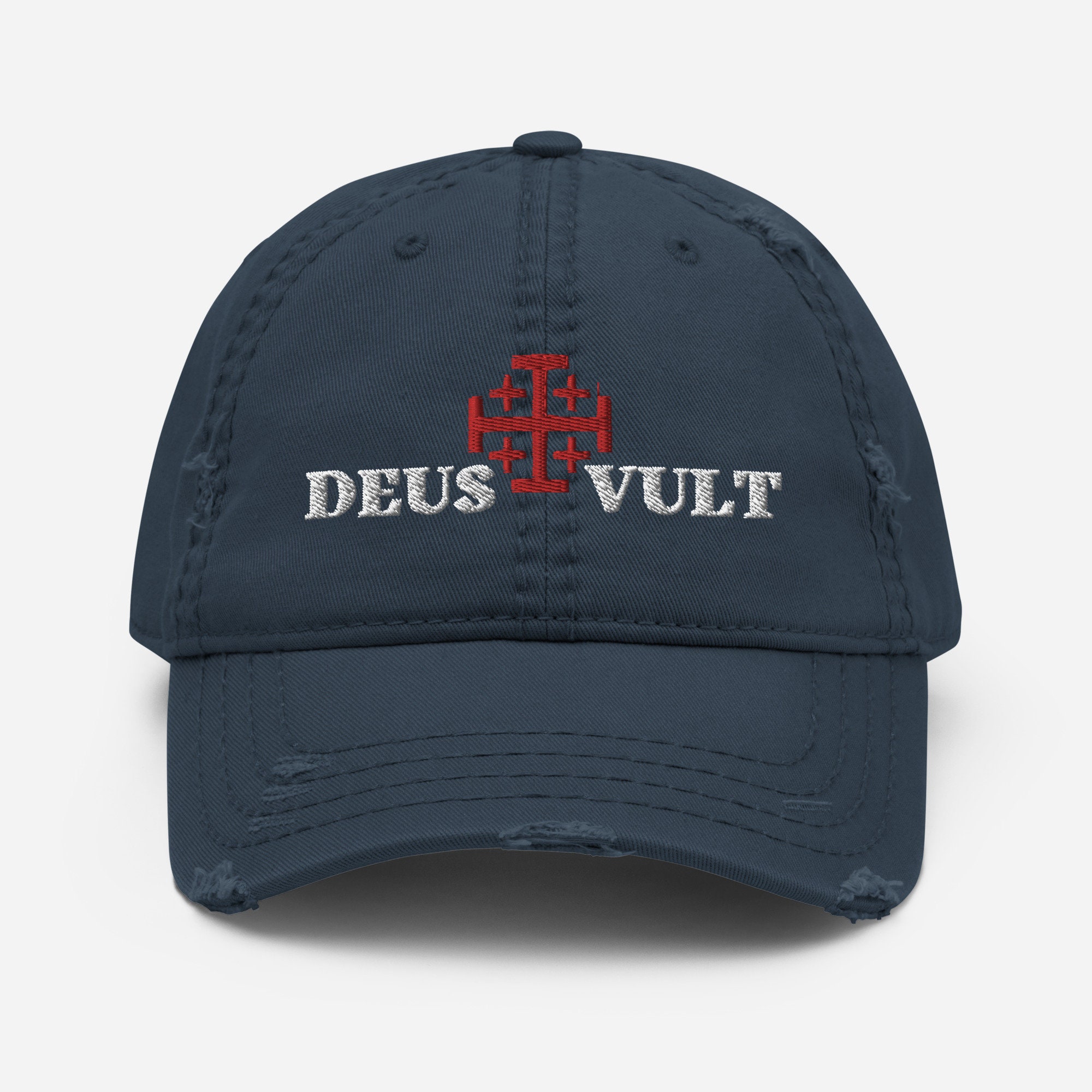 Deus Vult Distressed Dad Hat, Catholic Hat, Deus Vult Hat, Catholic ...