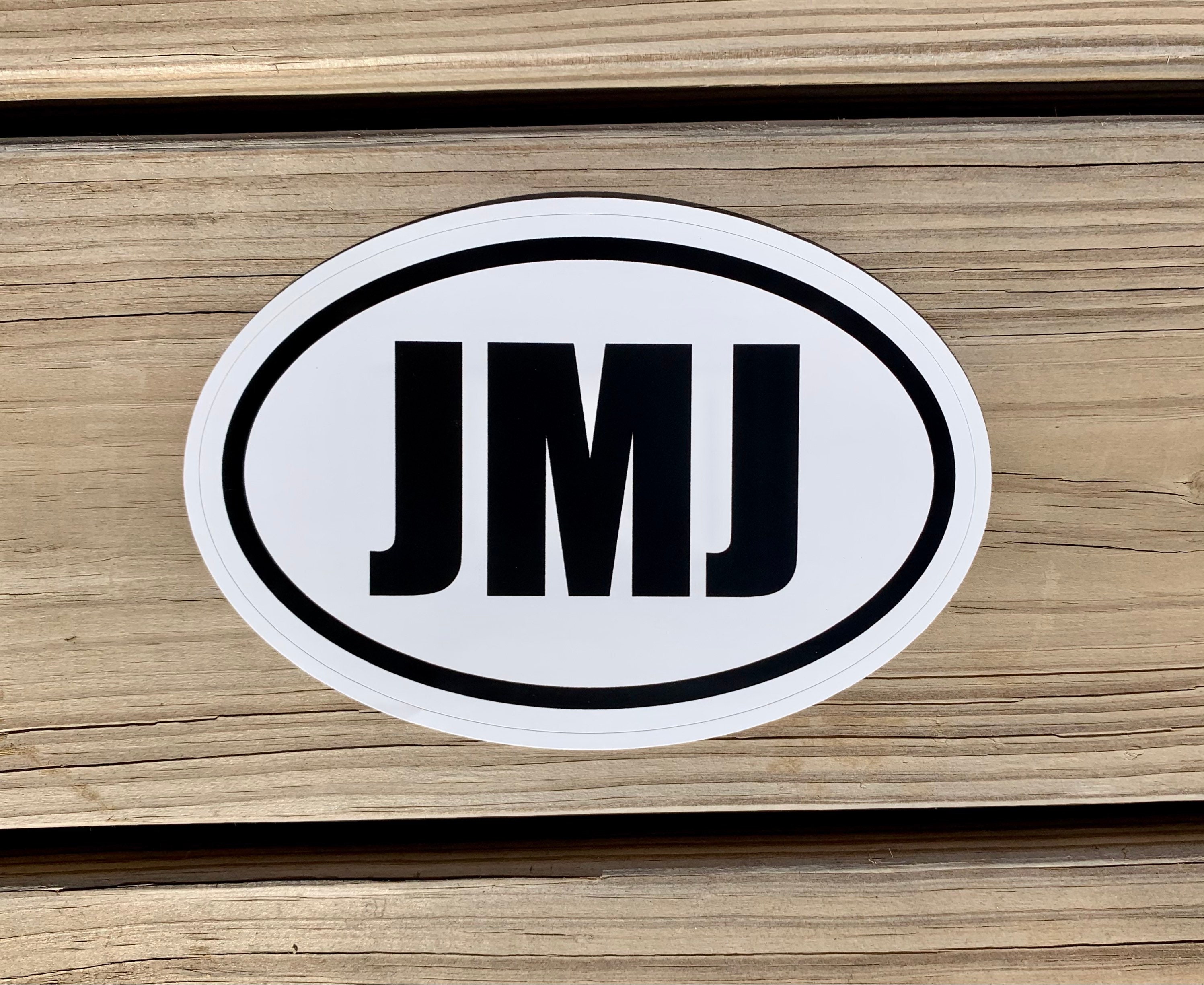 JMJ Bumper Sticker Catholic Oval Bumper Sticker Jesus Mary | Etsy
