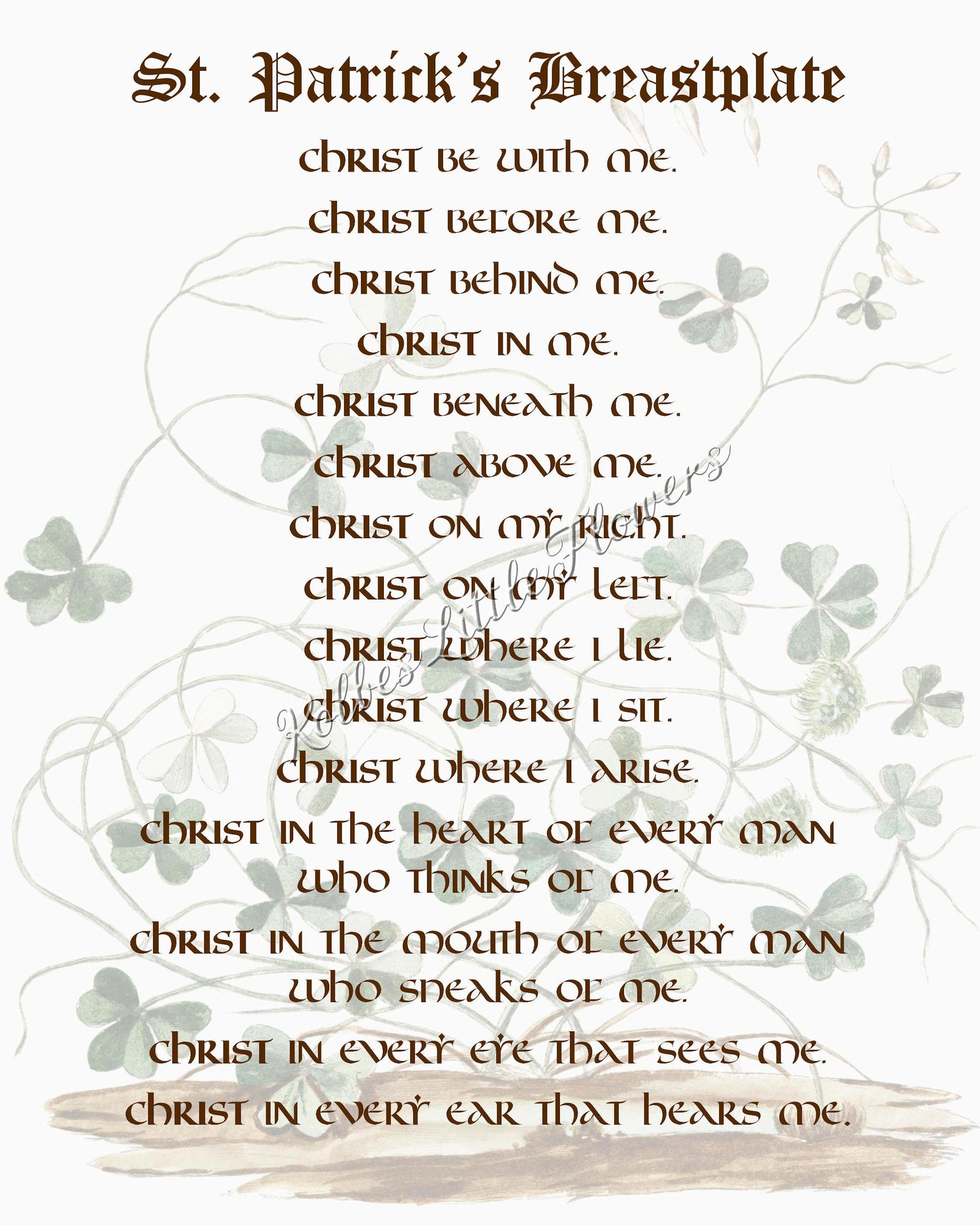St. Patrick's Breastplate Prayer of Saint Patrick Lorica - Etsy