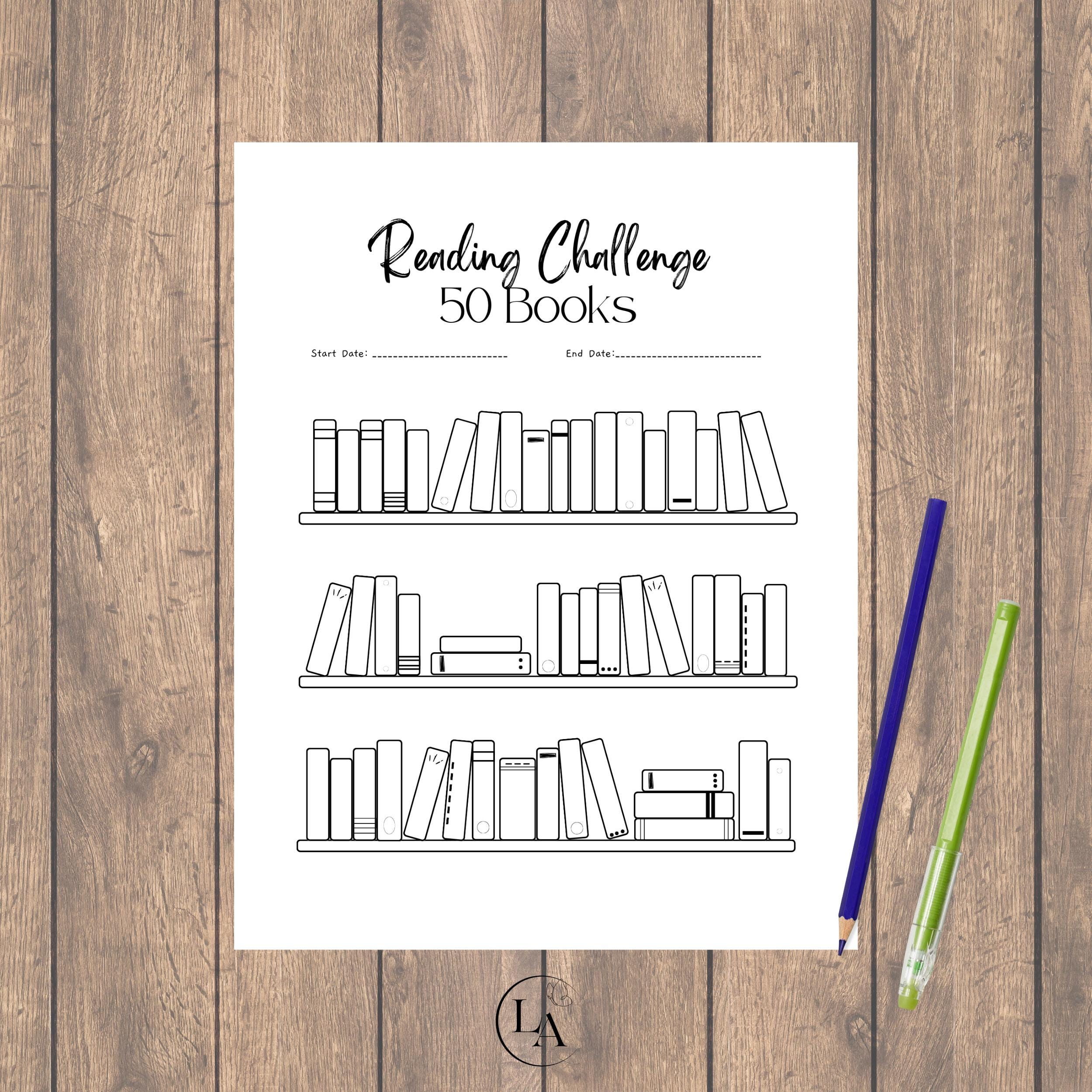 Reading Challenge Bookshelf, Bookshelf Goal Tracker, Printable Tracker ...