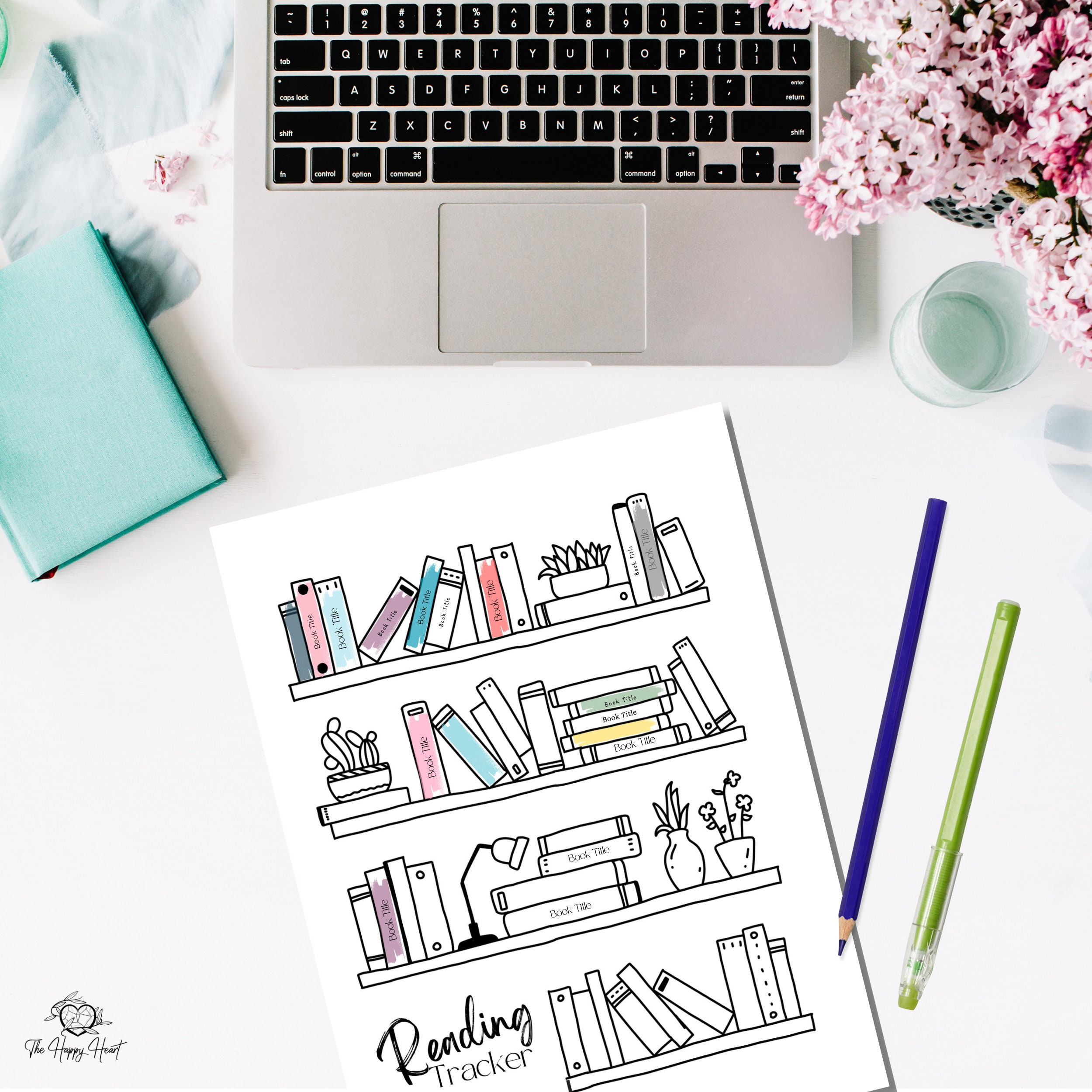 Bookshelf Reading Tracker, Printable Tracker, Reading Log, Reading ...