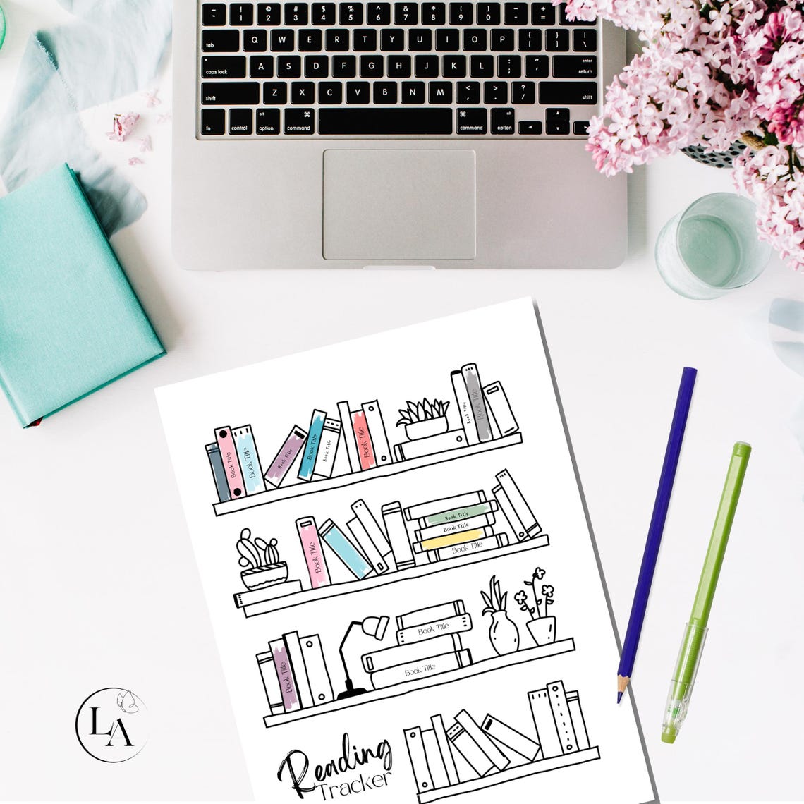 Bookshelf Reading Tracker, Printable Tracker, Reading Log, Reading ...
