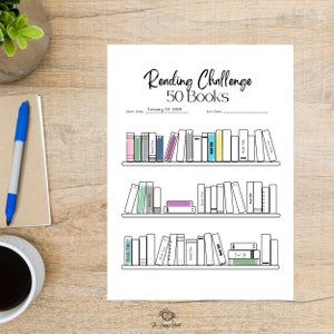 Reading Challenge Bookshelf, Bookshelf Goal Tracker, Printable Tracker ...