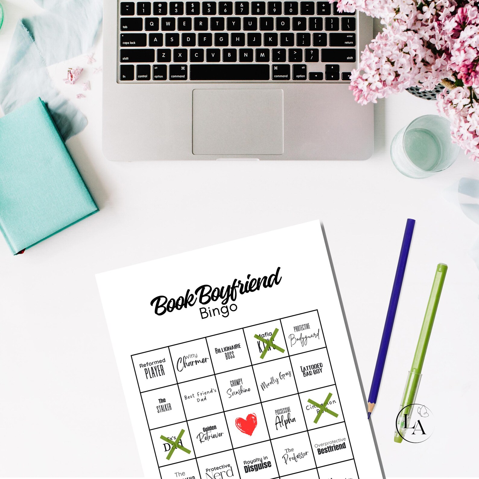 Book Boyfriend Bingo, Reading Challenge, Book Trope Tracker, Book ...