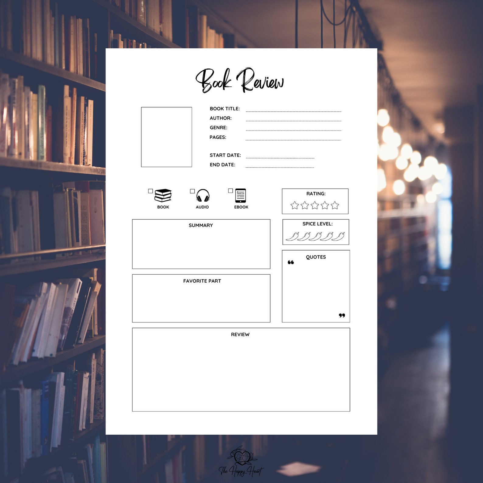 Book Review Template, Book Club Book Review, Reading Tracker, Printable ...