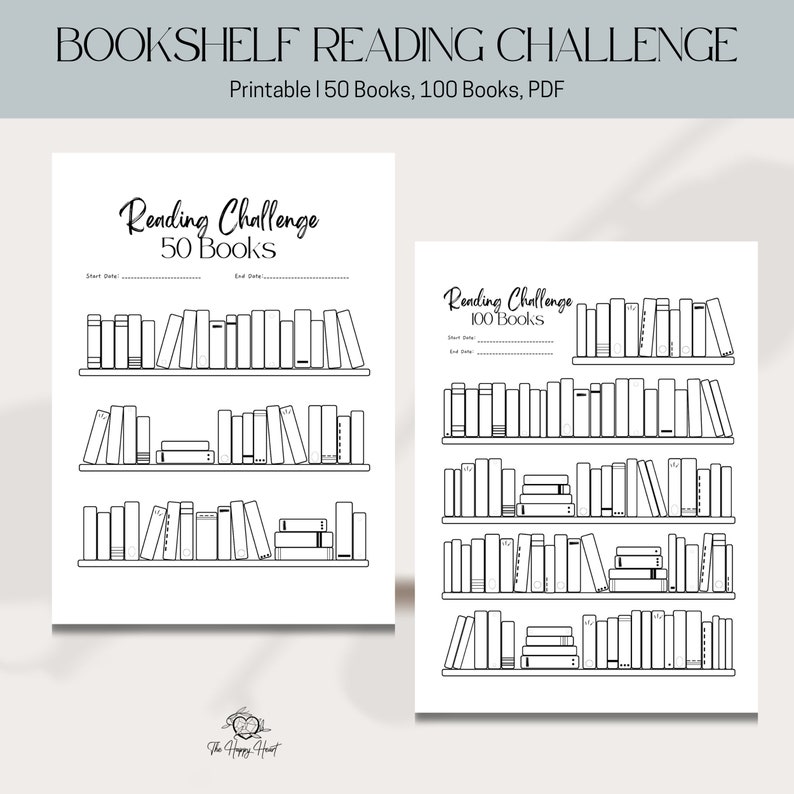 Reading Challenge Bookshelf, Bookshelf Goal Tracker, Printable Tracker ...