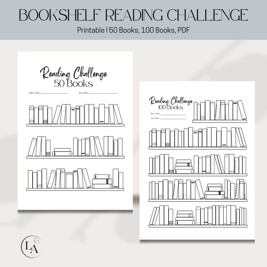 Reading Challenge Bookshelf, Bookshelf Goal Tracker, Printable Tracker ...