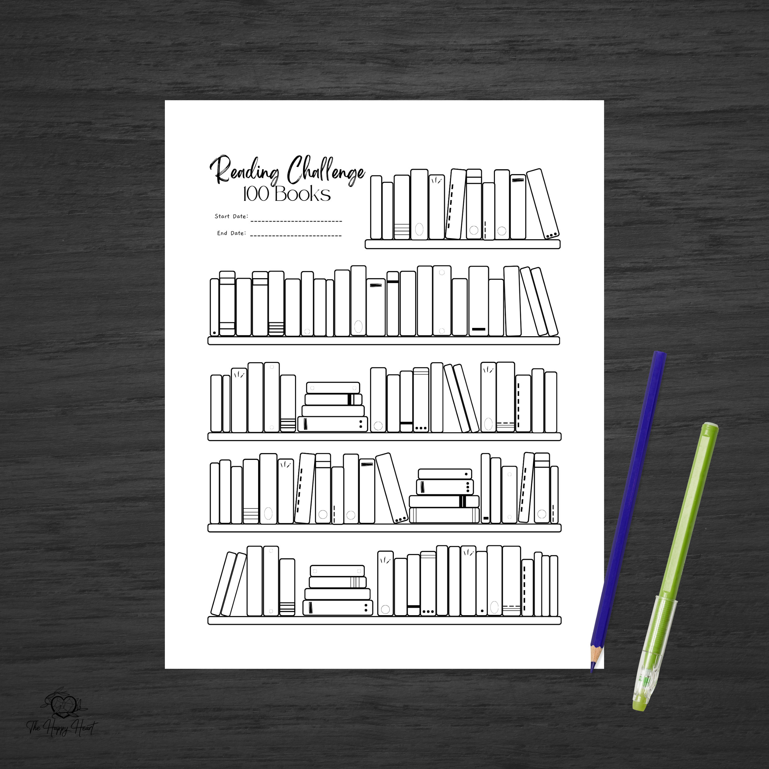 Reading Challenge Bookshelf, Bookshelf Goal Tracker, Printable Tracker ...