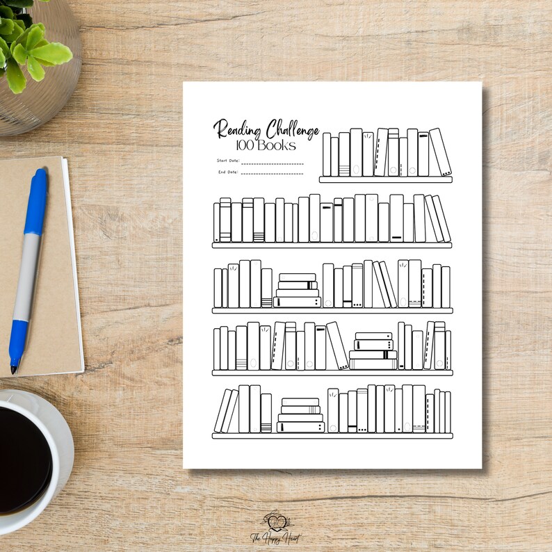 Reading Challenge Bookshelf, Bookshelf Goal Tracker, Printable Tracker ...