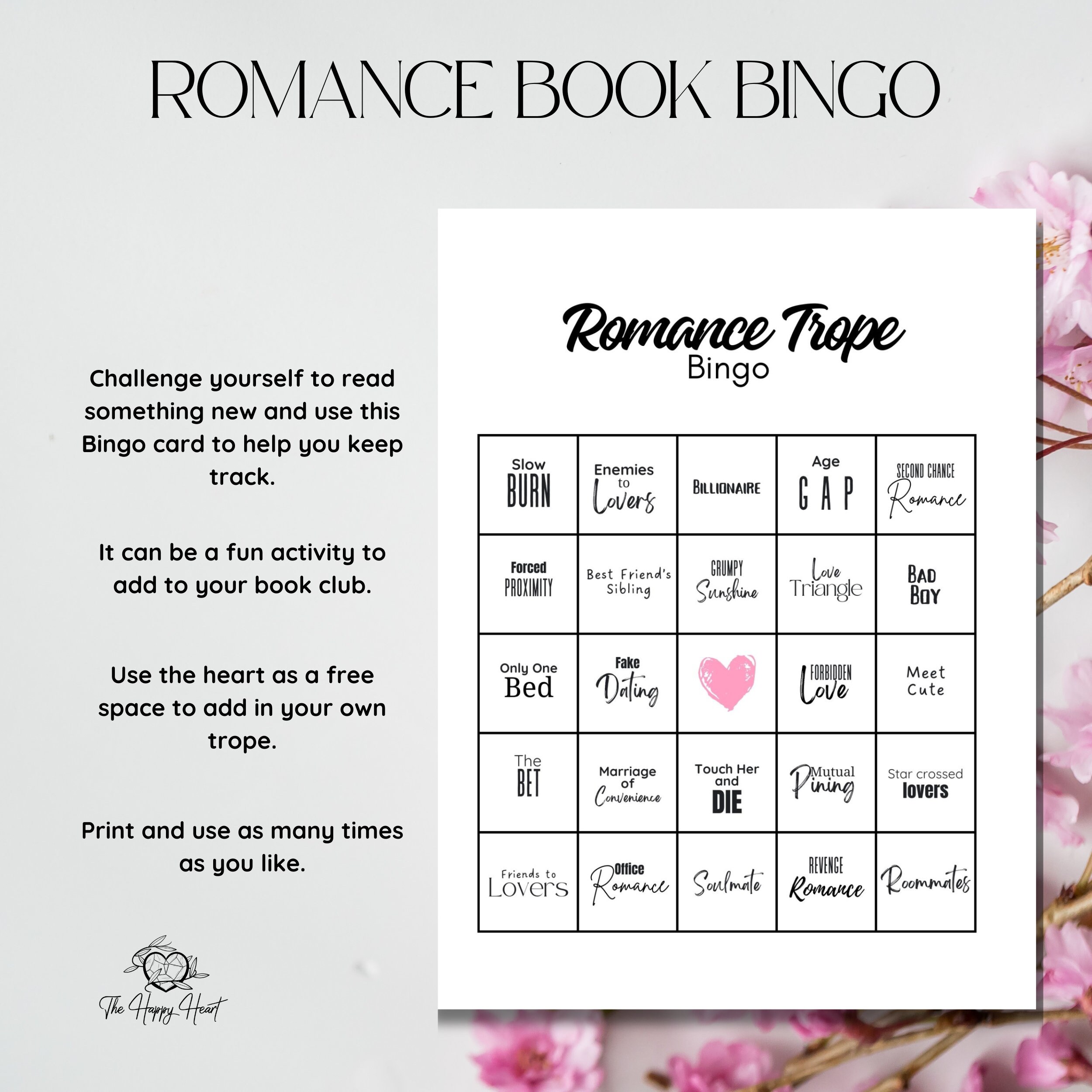 Book Bingo, Reading Challenge, Book Trope Tracker, Book Lovers, Book ...