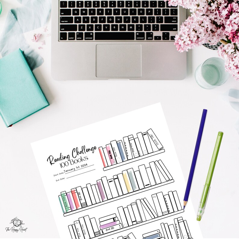 Reading Challenge Bookshelf, Bookshelf Goal Tracker, Printable Tracker ...