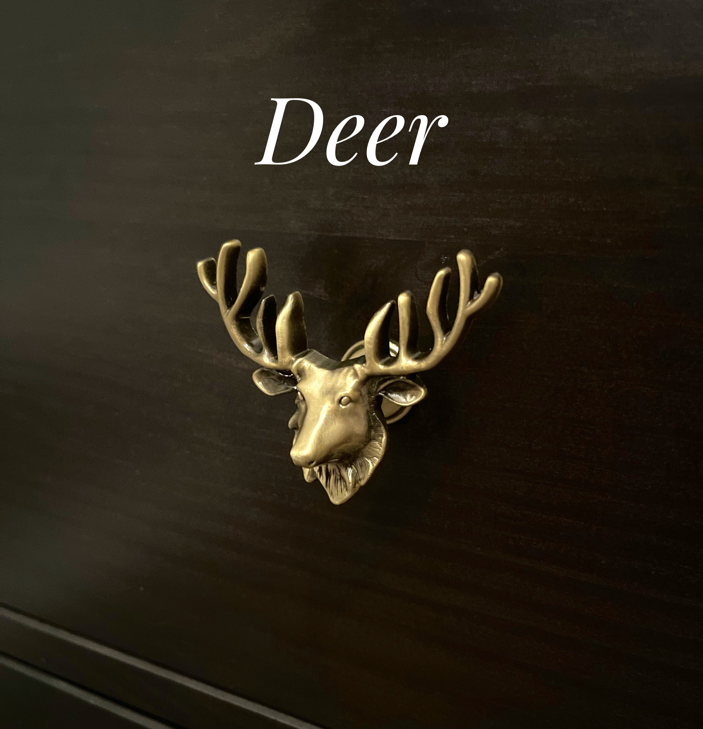 Bumble Bee Deer Head Gold Bronze Dresser Handles Drawer Pulls Cabinet ...