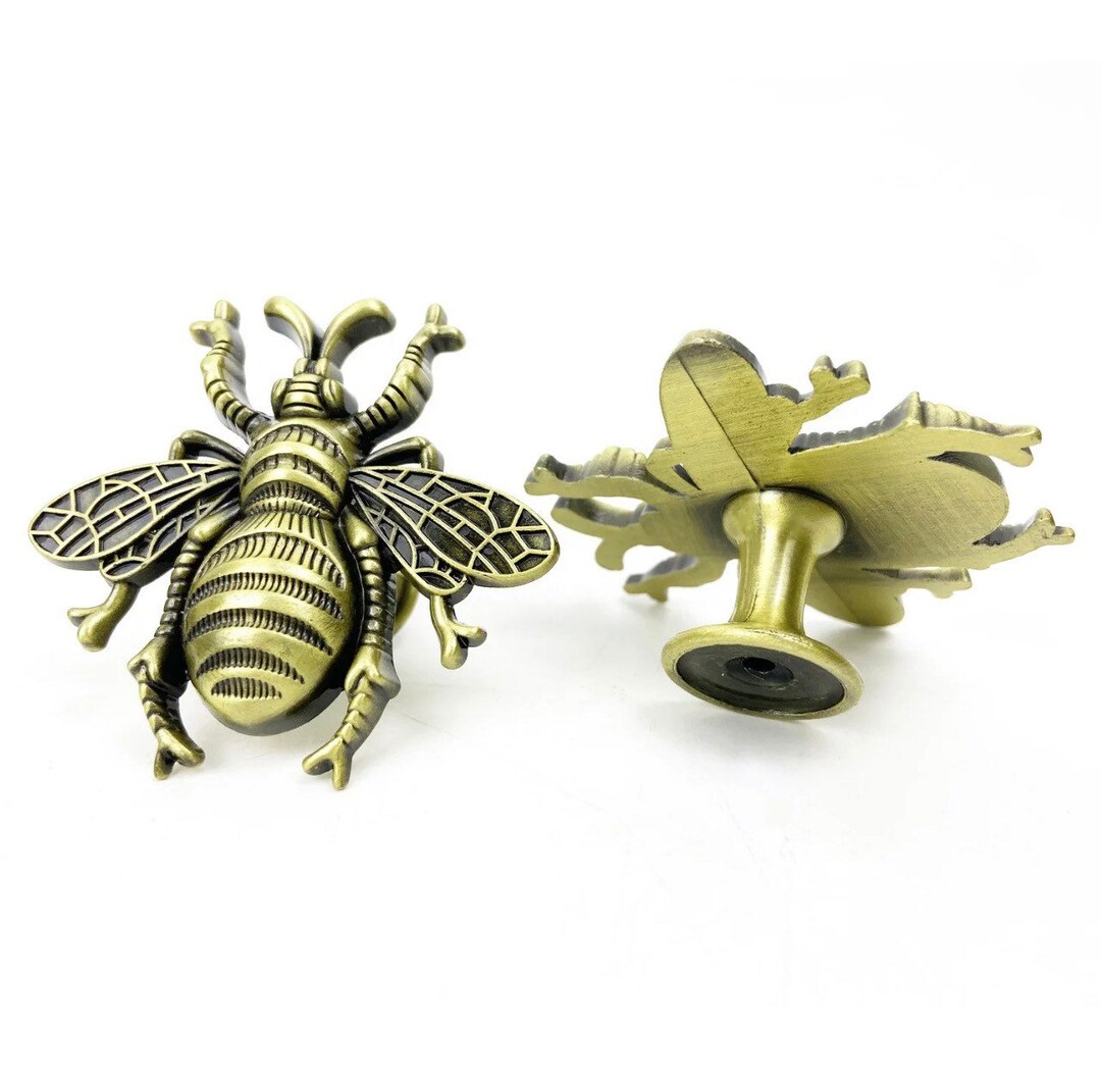 Bumble Bee Deer Head Gold Bronze Dresser Handles Drawer Pulls Cabinet ...