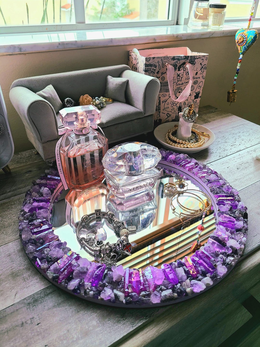 Crystals Amethyst Mirror - Etsy