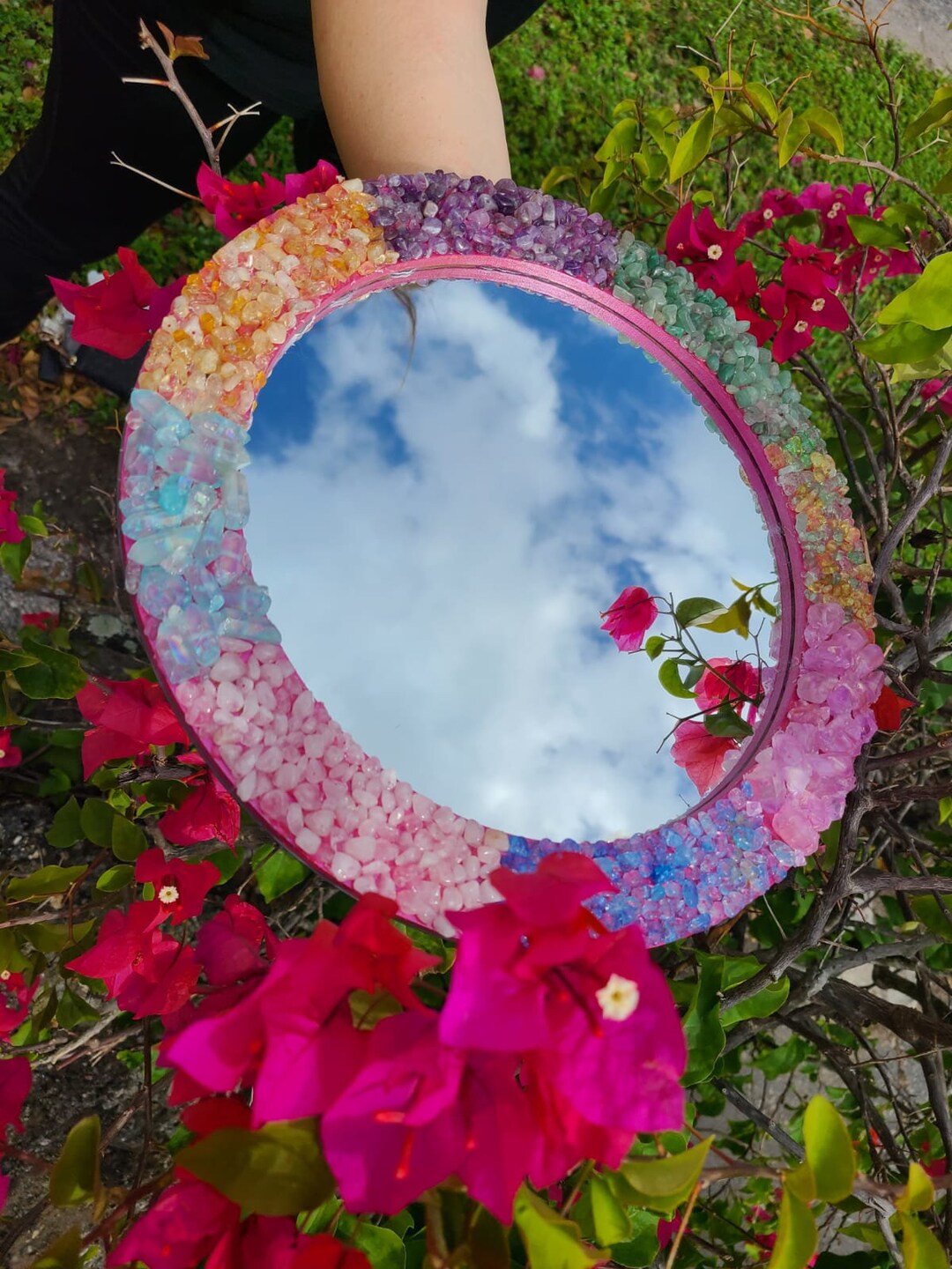 Rainbow Crystal Mirror - Etsy