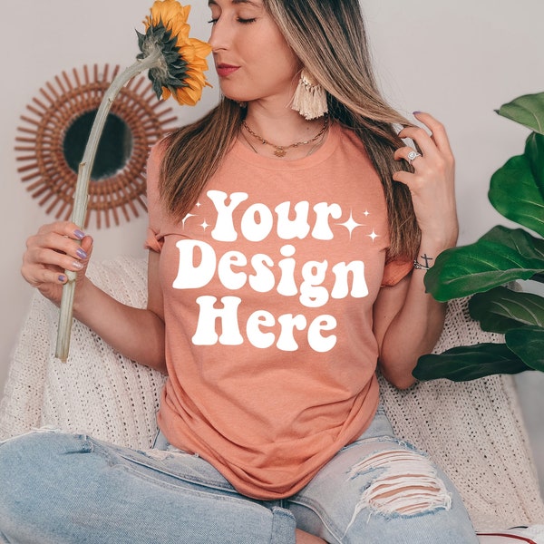 Bella Canvas Heather Sunset Mockup - Etsy