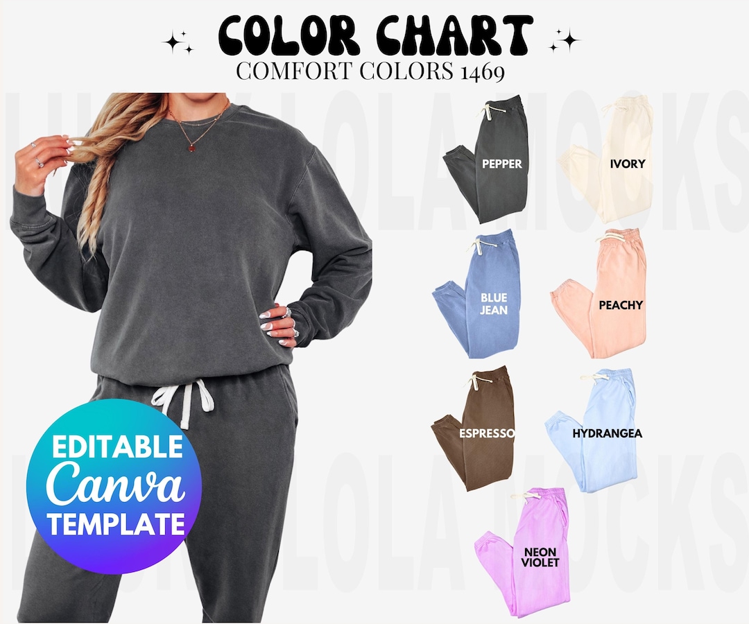 Comfort Colors 1469 Color Chart, Comfort Colors Sweatpants Mockup ...