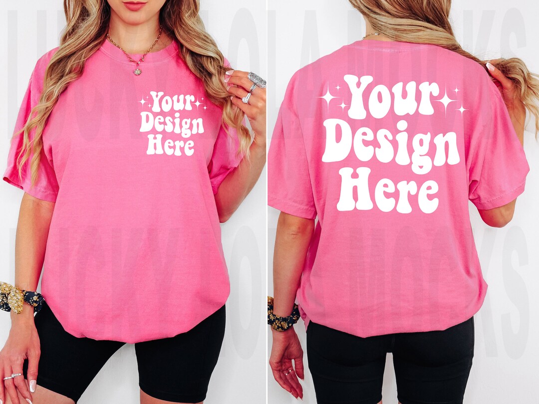 Comfort Colors 1717 Crunchberry Mockup, Front and Back Mockup, C1717 ...
