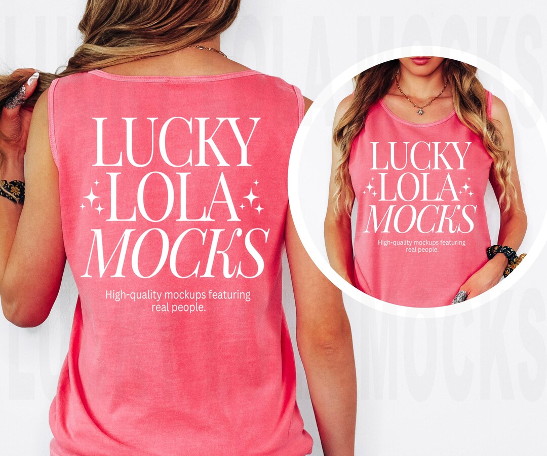 Comfort Colors 9360 Watermelon Mockup, Comfort Colors Tank Mockup, 9360 ...