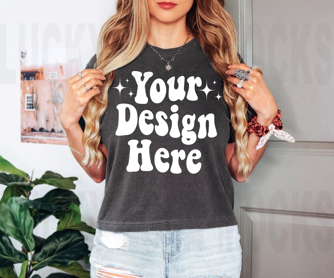 Comfort Colors 3023cl Mockup, Comfort Colors Crop Top Mockup, Model ...