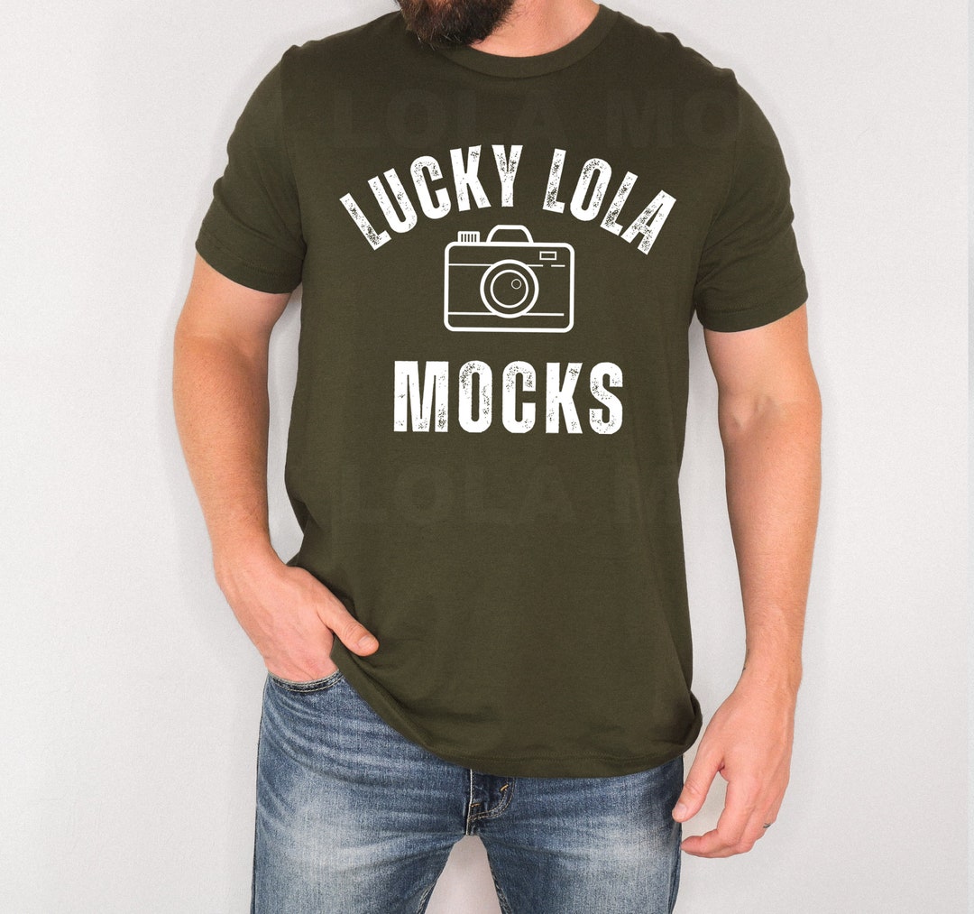 Bella Canvas Army Mockup, Male Tshirt Mockup, 3001 Army Mockup, Army ...
