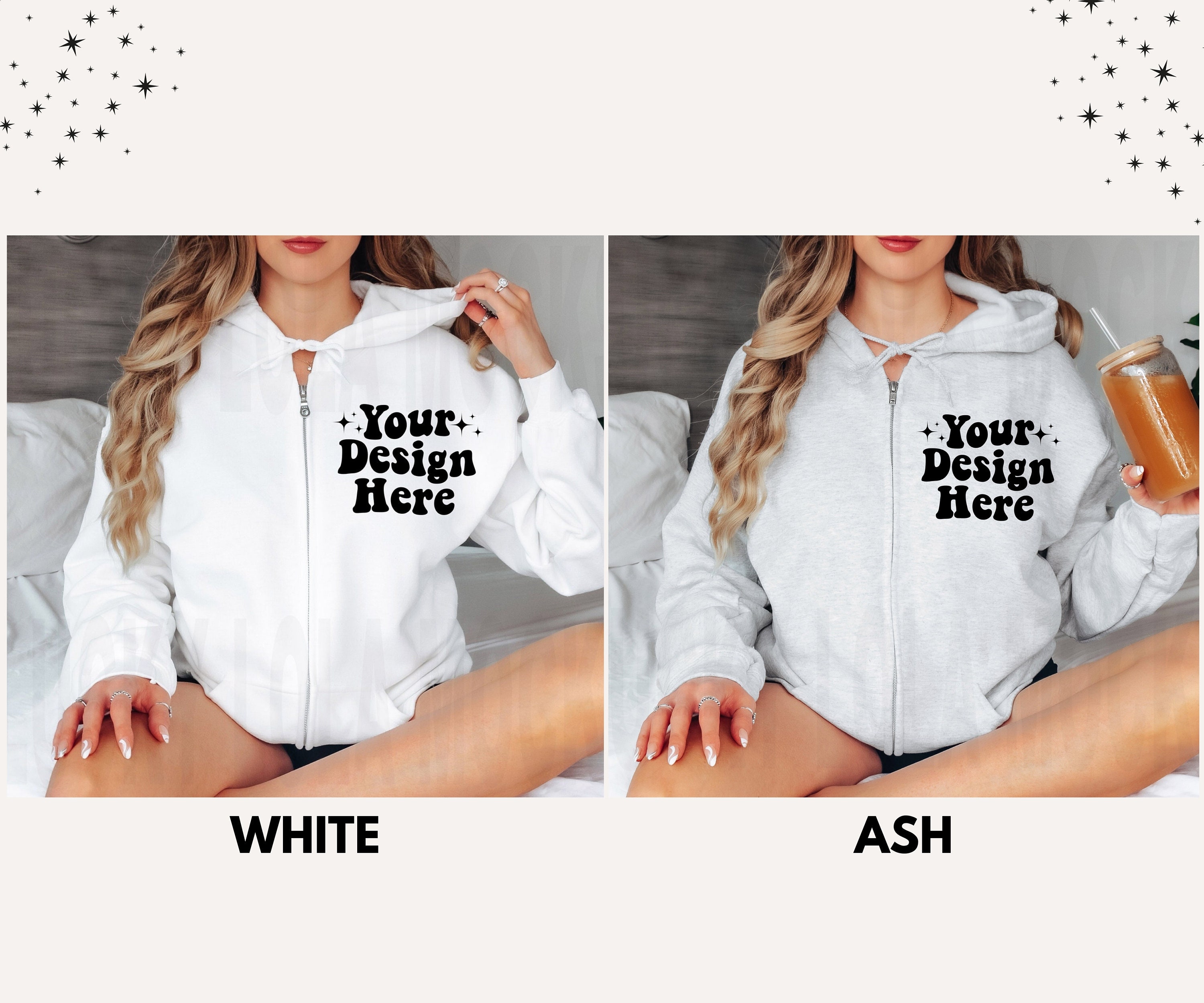 Gildan 18600 Mockup Bundle, 18600 Mockup, Gildan Zip Hoodie Mockup ...