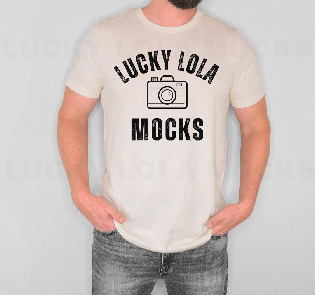 Bella Canvas Soft Cream 3001 Mockup, Male Model Mockup, Male 3001 ...