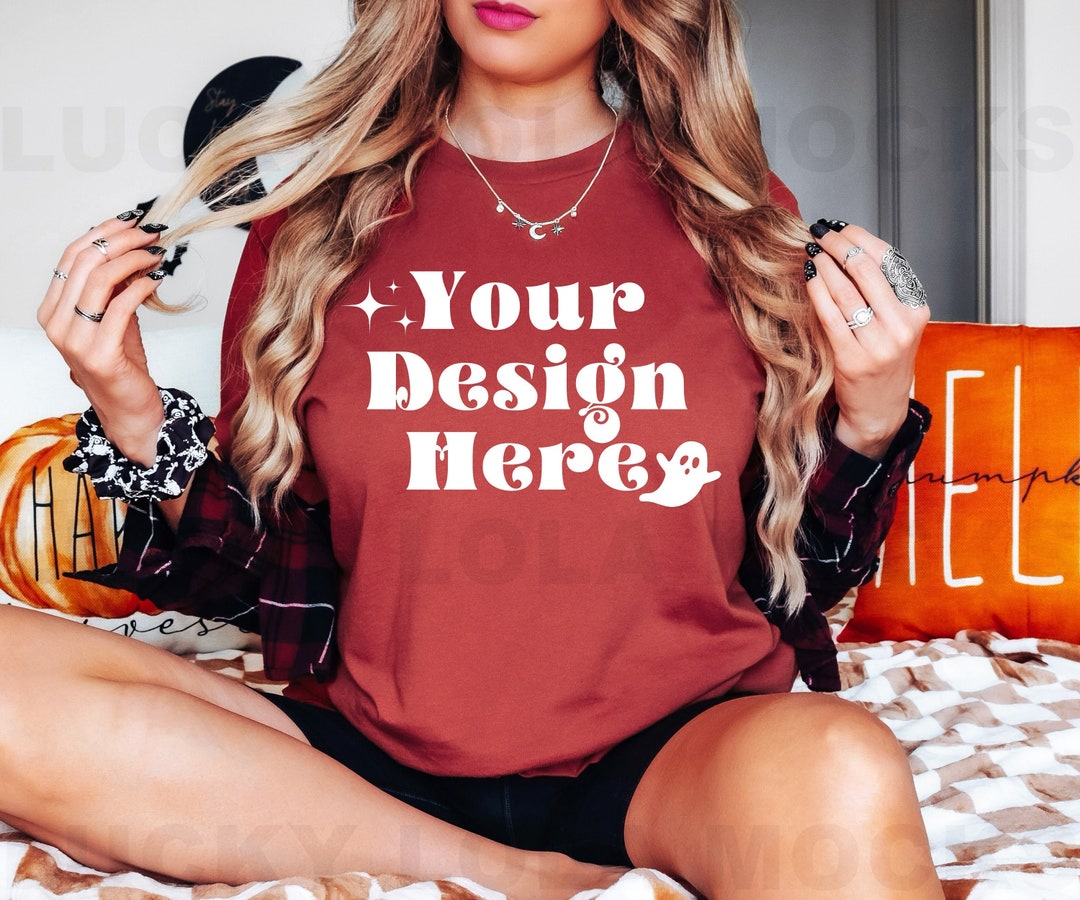 Bella Canvas 3001 Rust Mockup, 3001 Halloween Mockup, Oversized Shirt ...