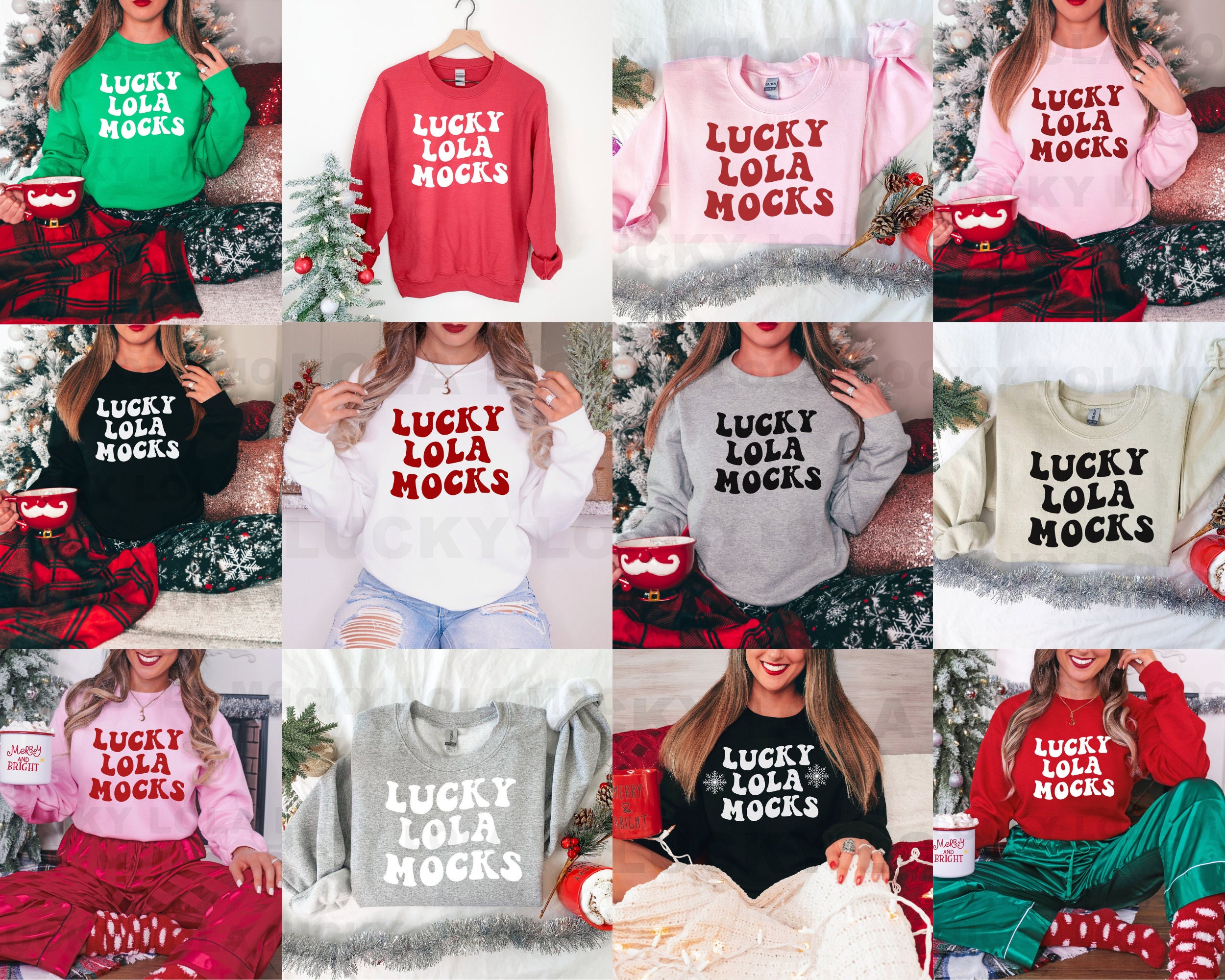 Gildan 18000 Mockup, G180 Mockups, Christmas Mockup, Holiday Mockup ...