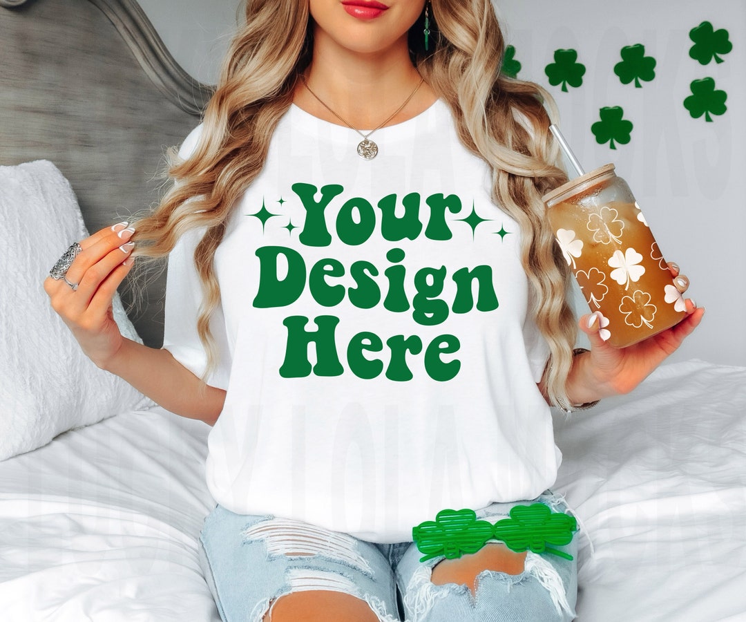 Bella Canvas 3001 White Mockup, St Patricks Day Mockup, 3001 White ...