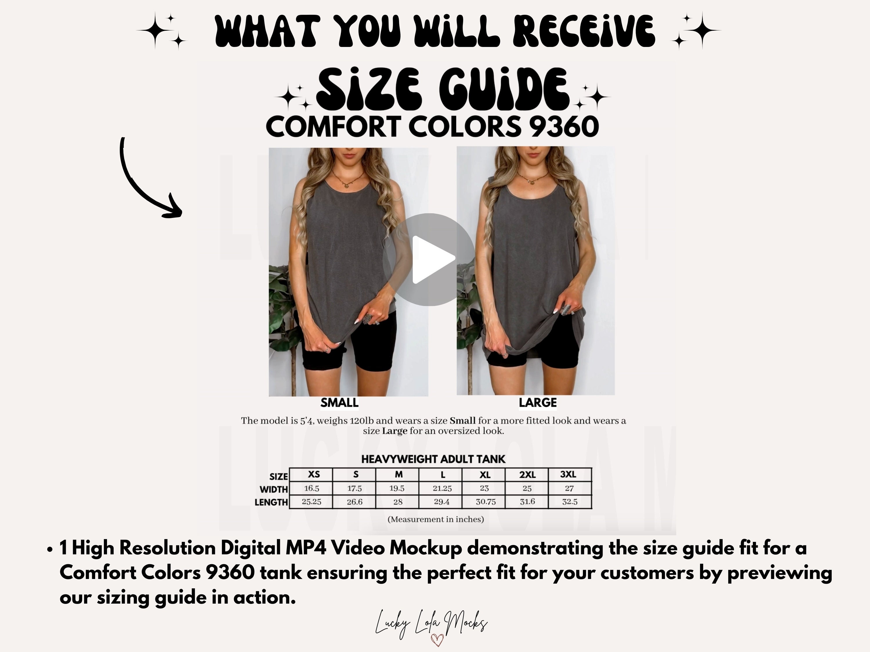 Comfort Colors 9360 Video Size Chart, 9360 Mockup, 9360 Size Chart ...