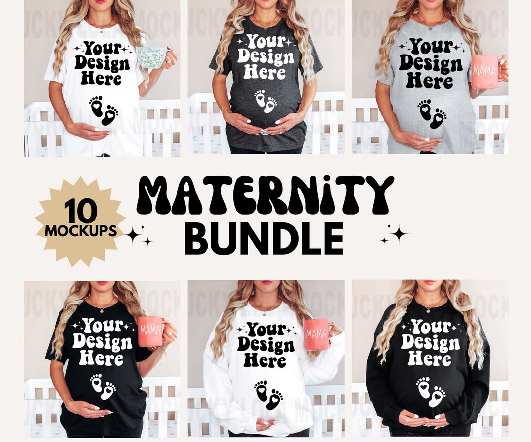 Maternity Mockup Bundle, Gildan 18000 Mockup Bundle, Bella Canvas 3001 ...