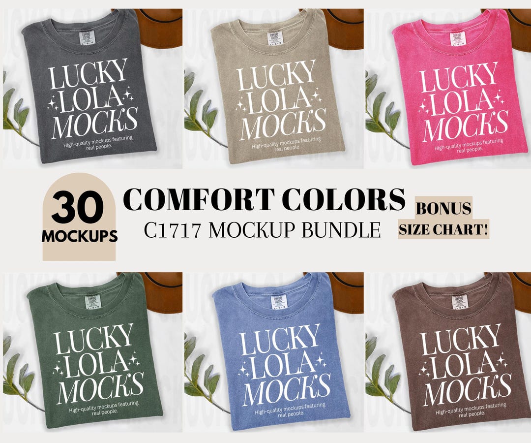Comfort Colors 1717 Mockup Bundle, 1717 Flat Lay Mockup, C1717 Mockup ...