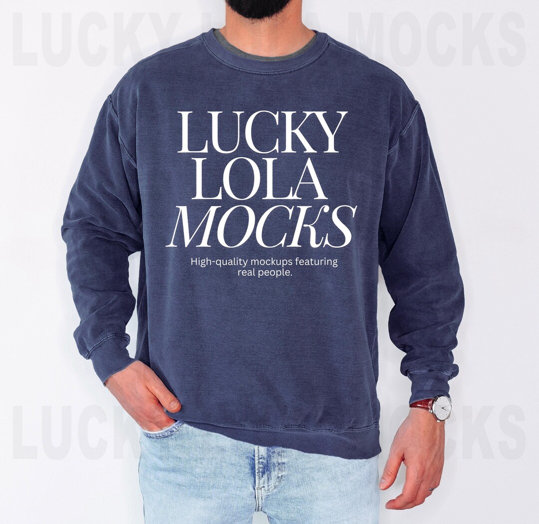 Comfort Colors 1566 Denim Mockup, Male Mockup, Comfort Colors 1566 ...
