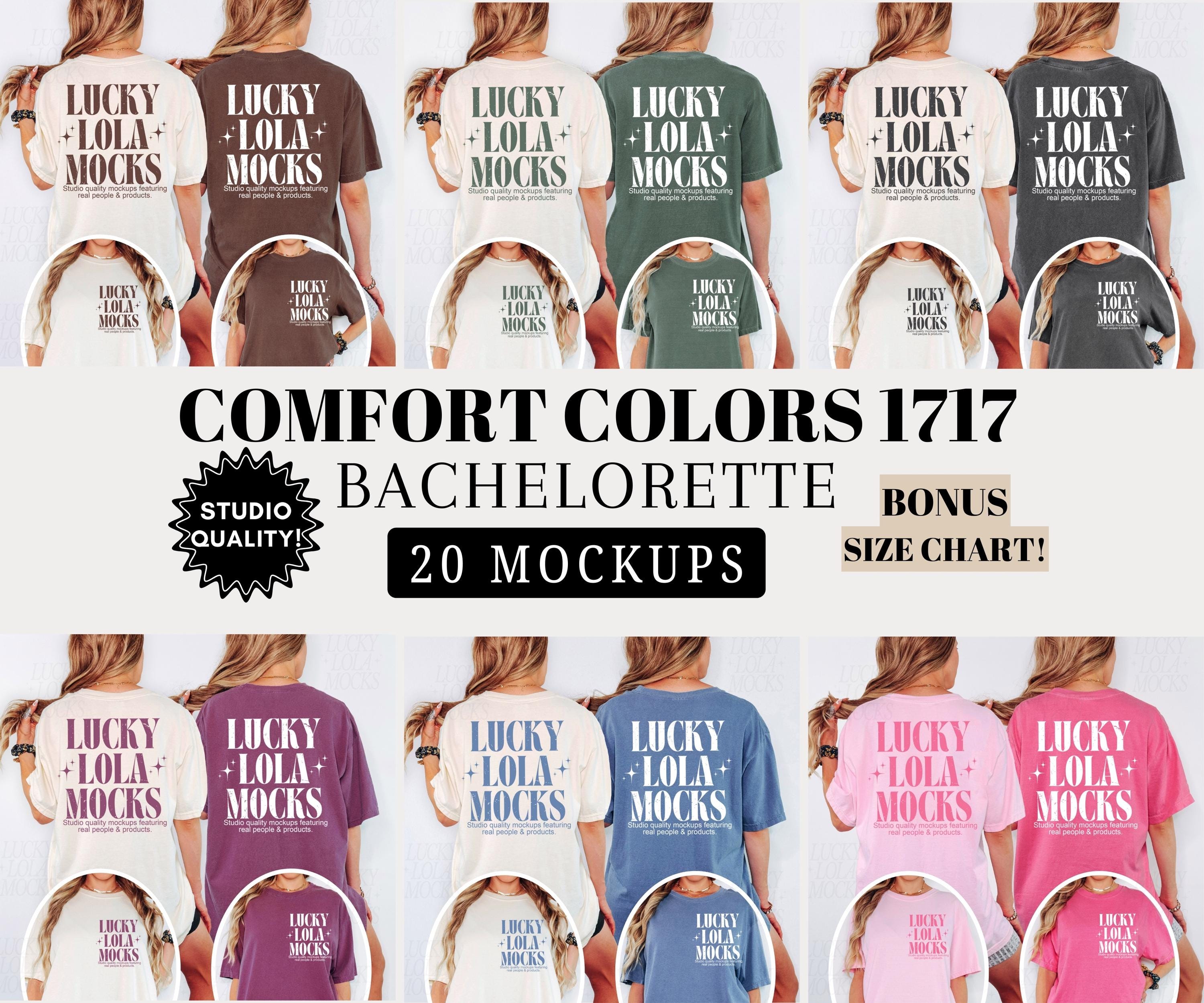 20X Bachelorette Mockups Comfort Colors 1717 Front and Back Bundle ...