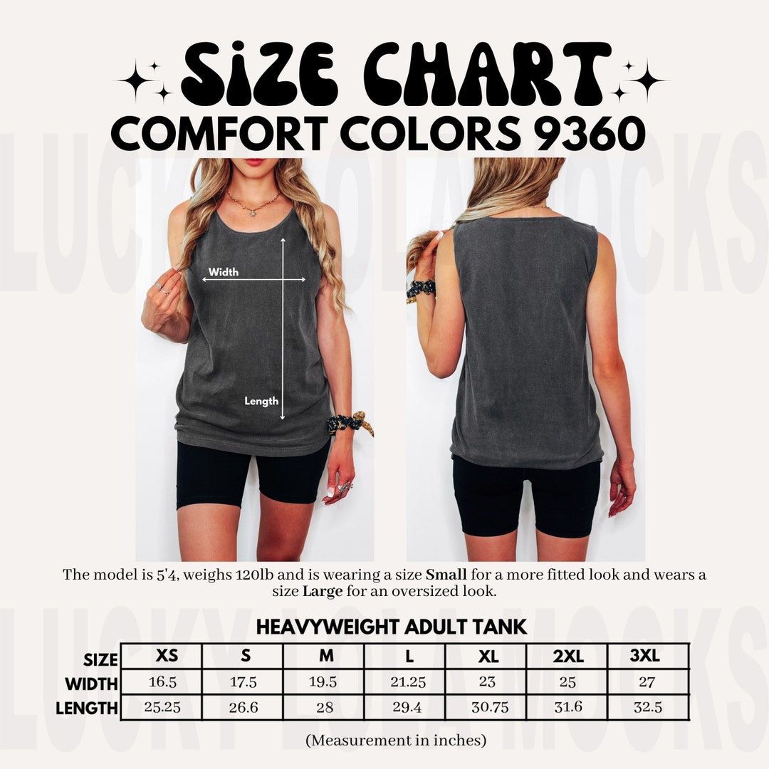 Comfort Colors 9360 Size Chart, 9360 Mockup, 9360 Size Chart, 9360 Size ...