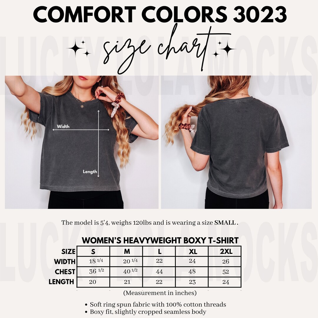 Comfort Colors 3023cl Size Chart, 3023 Size Chart, Comfort Colors Crop ...