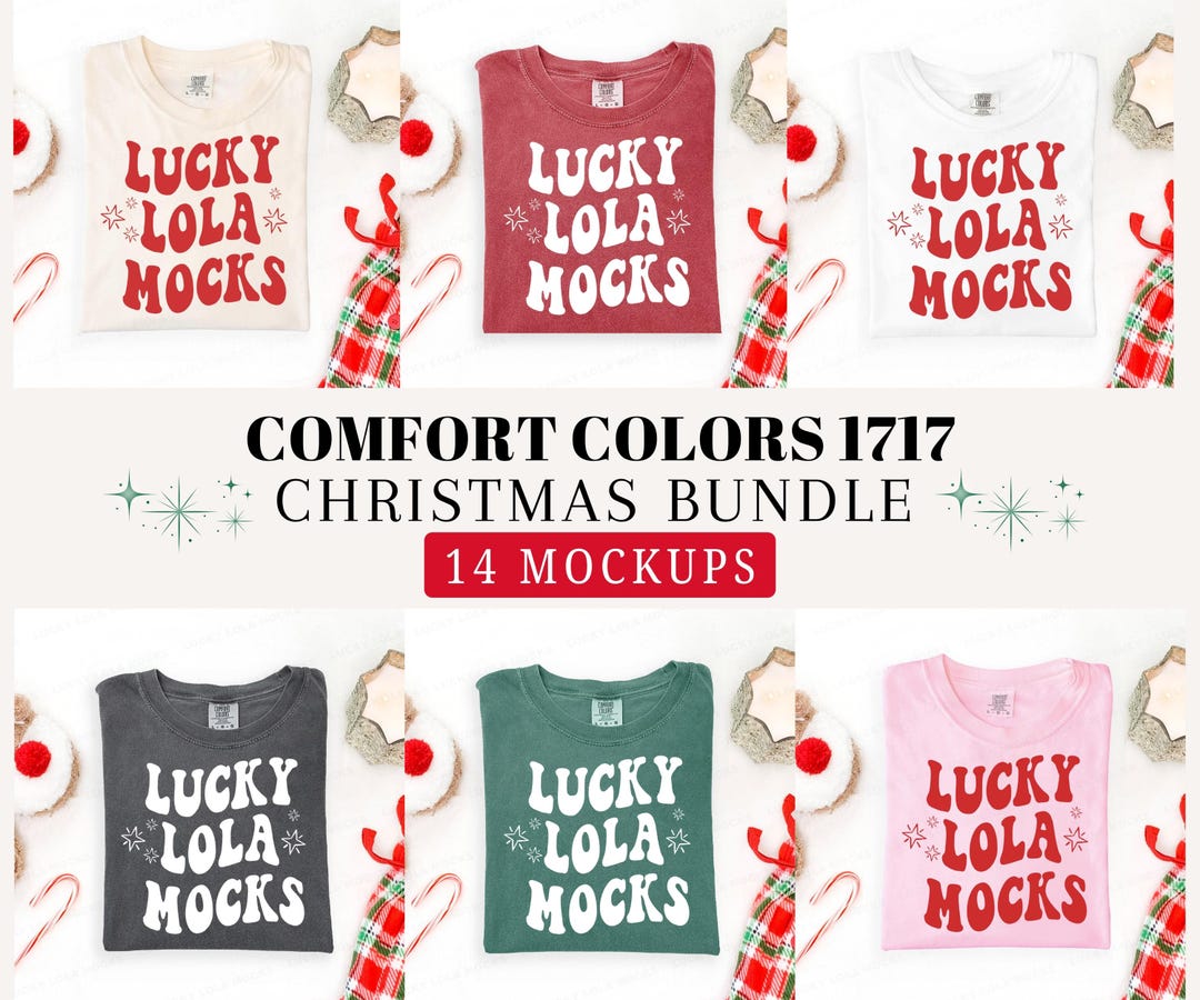 Comfort Colors 1717 Christmas Mockup Bundle, Comfort Colors 1717 Mockup ...