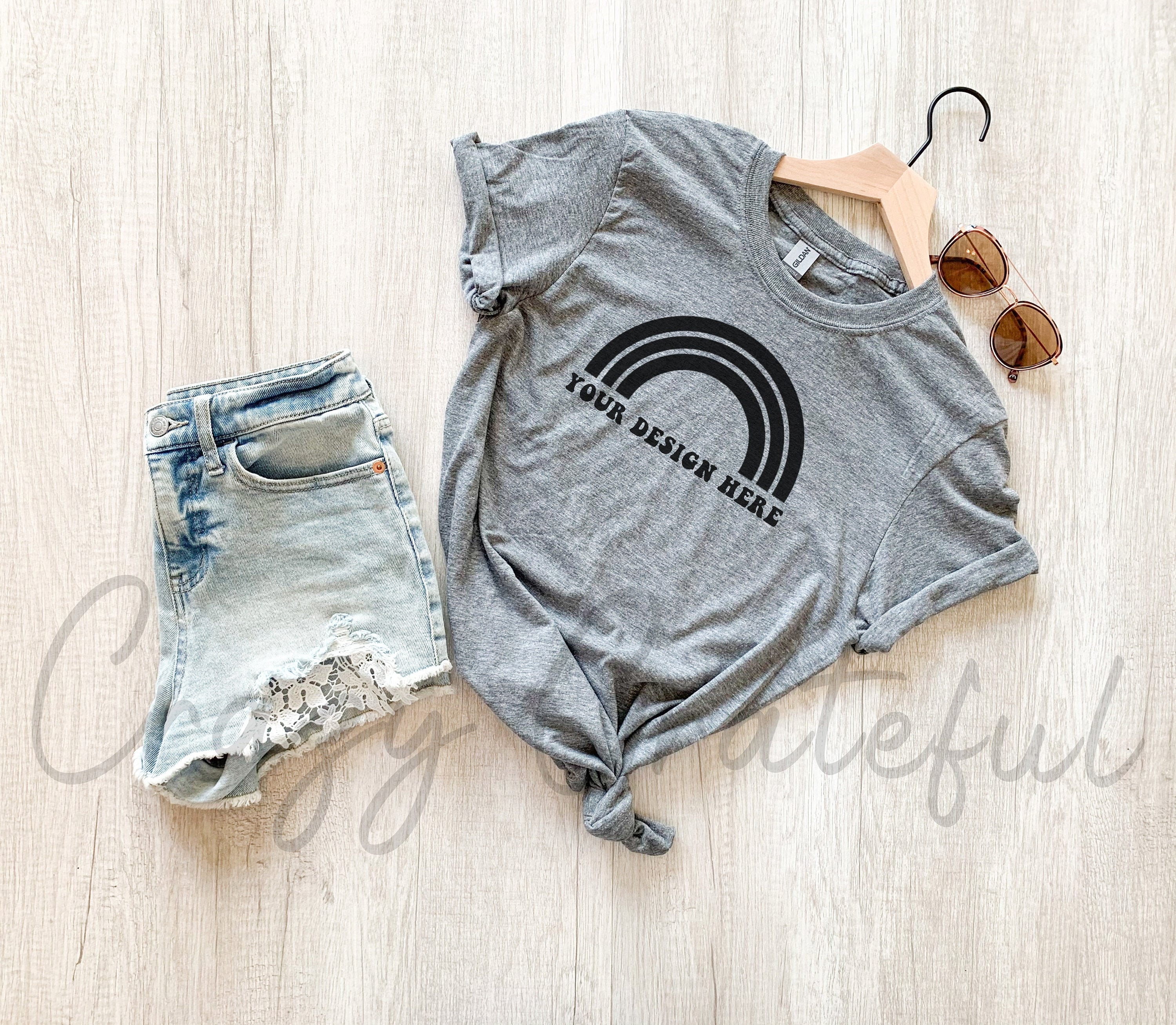 Gildan 64000 Graphite Heather Mockup Graphite Heather T-shirt | Etsy