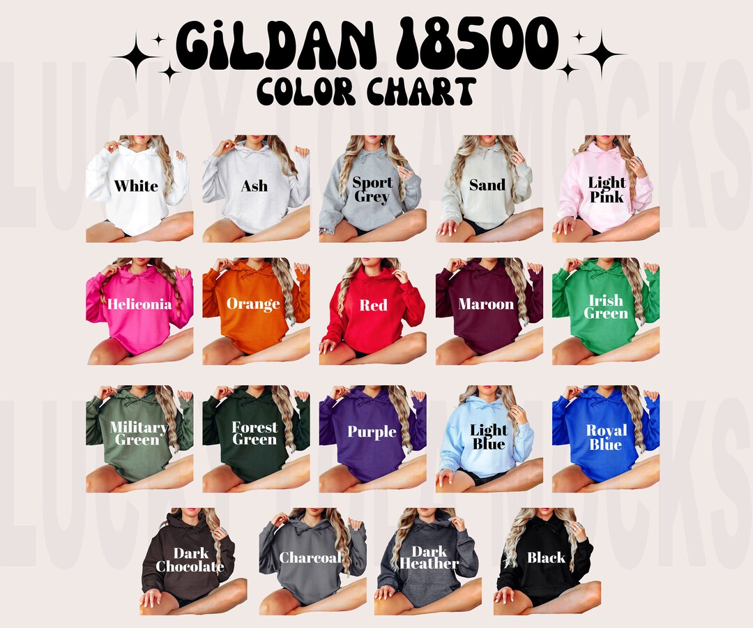 Gildan 18500 Color Chart, Gildan Color Chart, Gildan Hoodie Color Chart ...