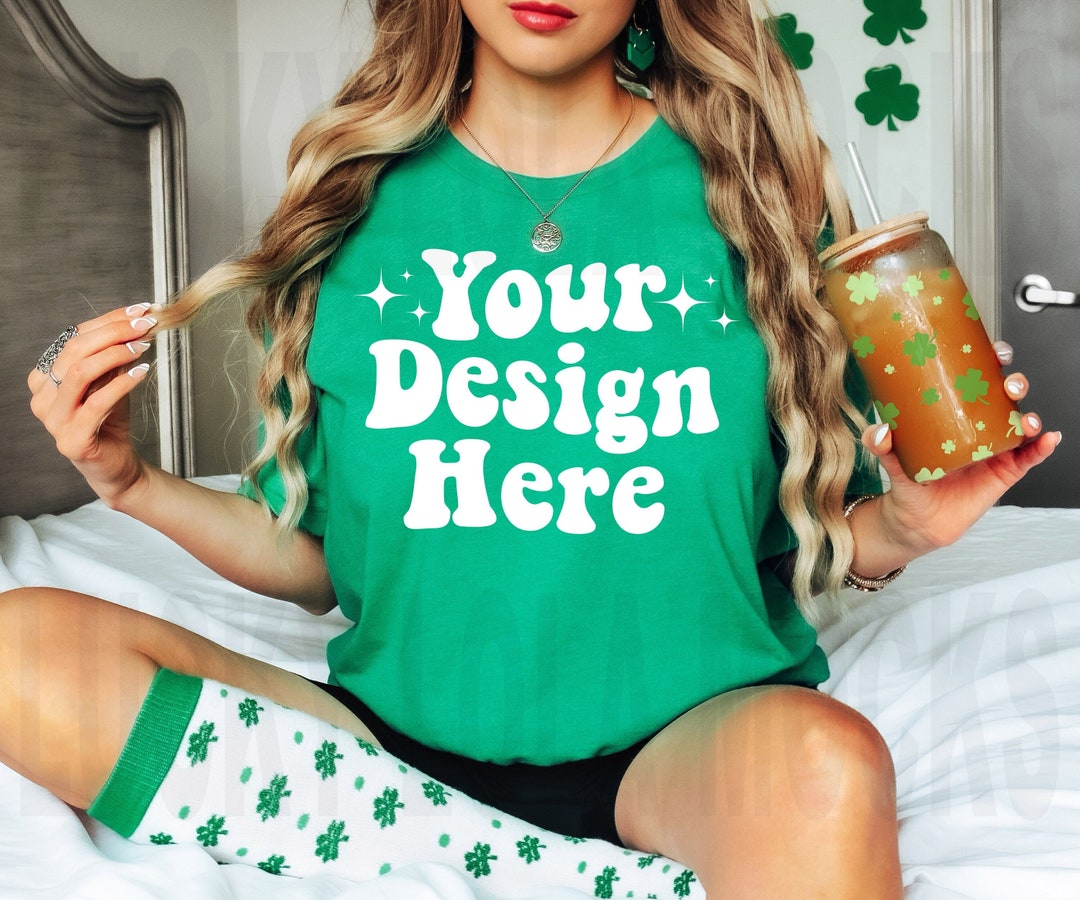 Bella Canvas 3001 Mockup, St Patricks Day Mockup, 3001 Heather Kelly ...